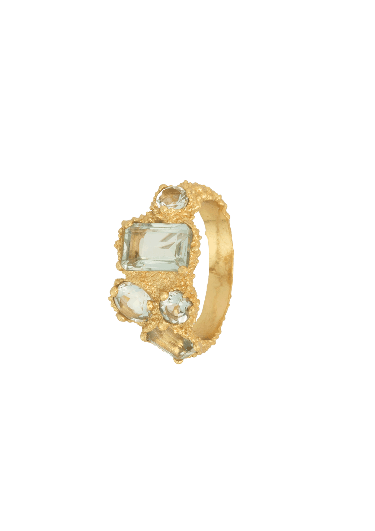 AMETHYST POND RING GRØN AMETYST FORGYLDT